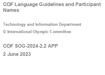 ODF Names Policy